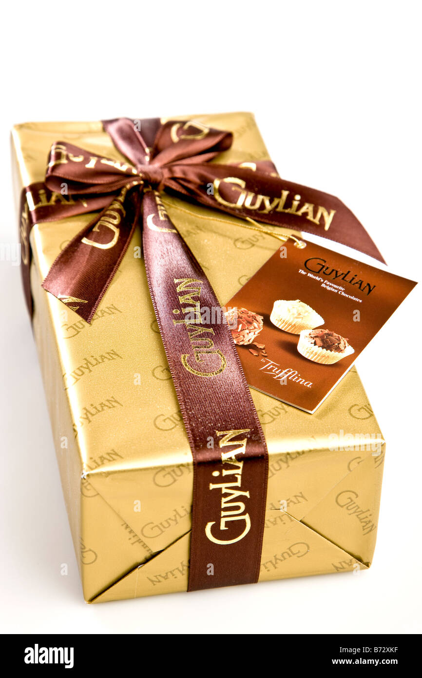 Wrapped up box of chocolates Stock Photo - Alamy