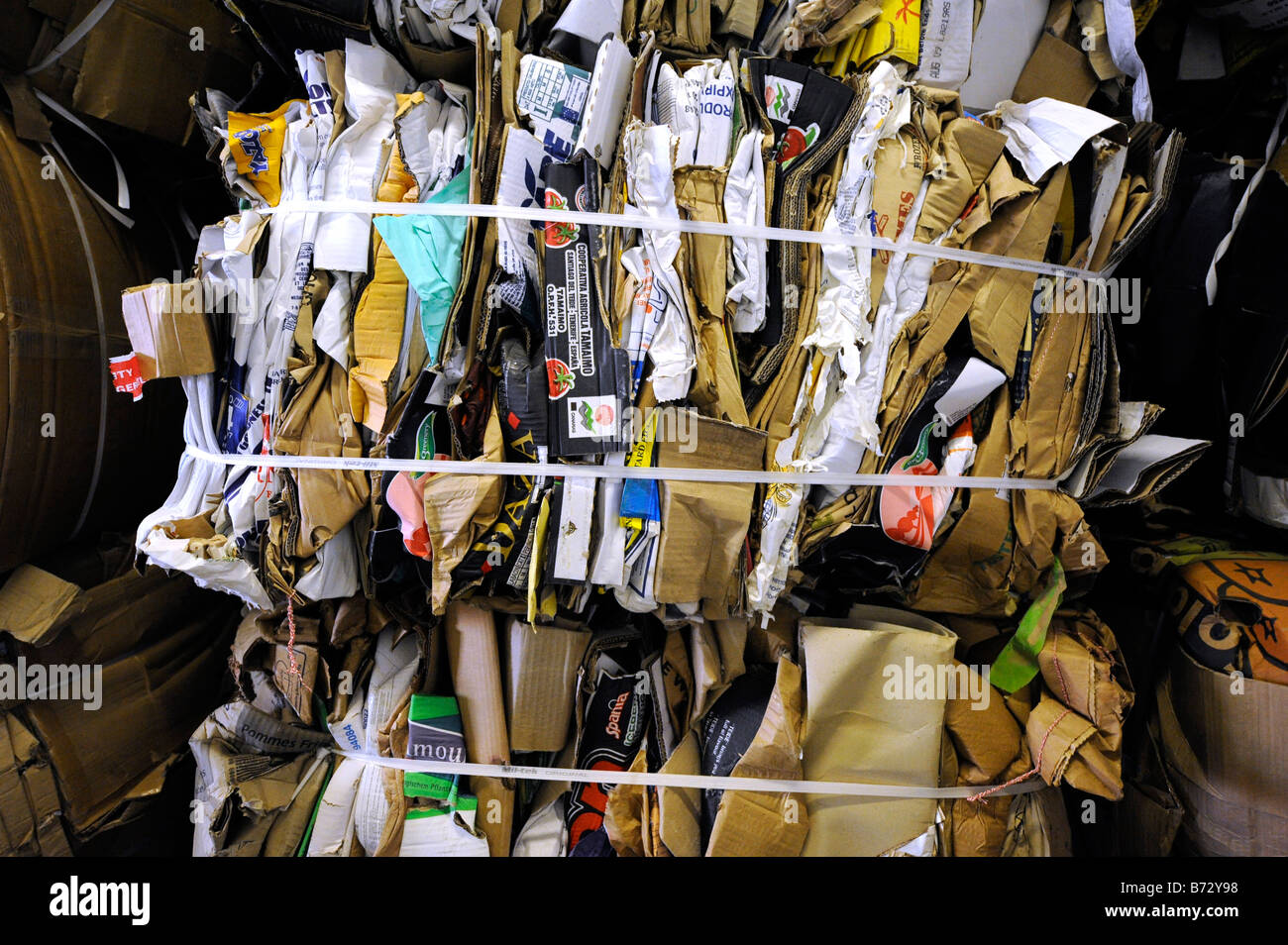 Cardboard bales waste recycling hi-res stock photography and images - Alamy