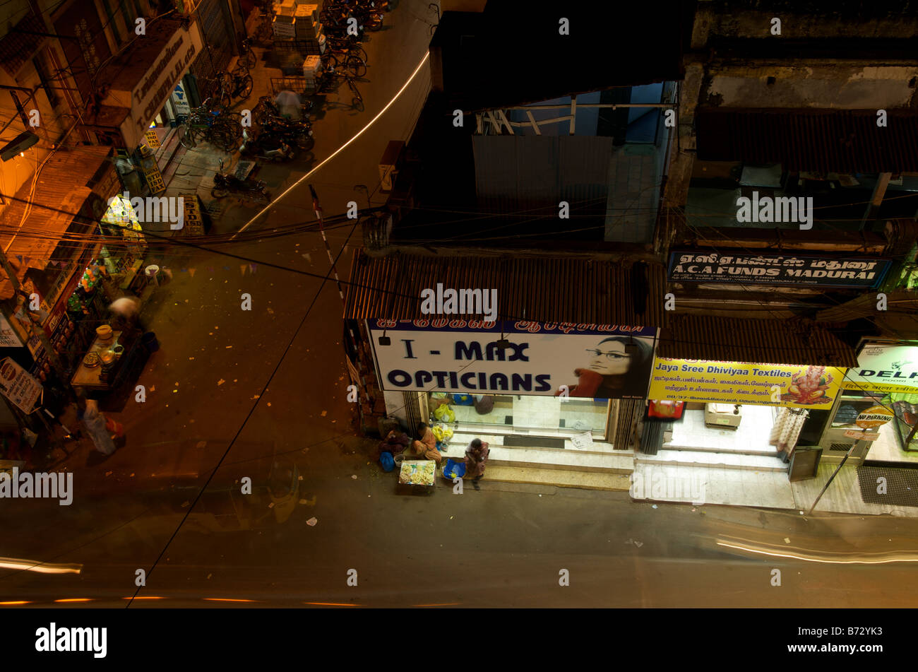 A Flowing Night Time Street Landscape Of Madurai One Of Southern India ...