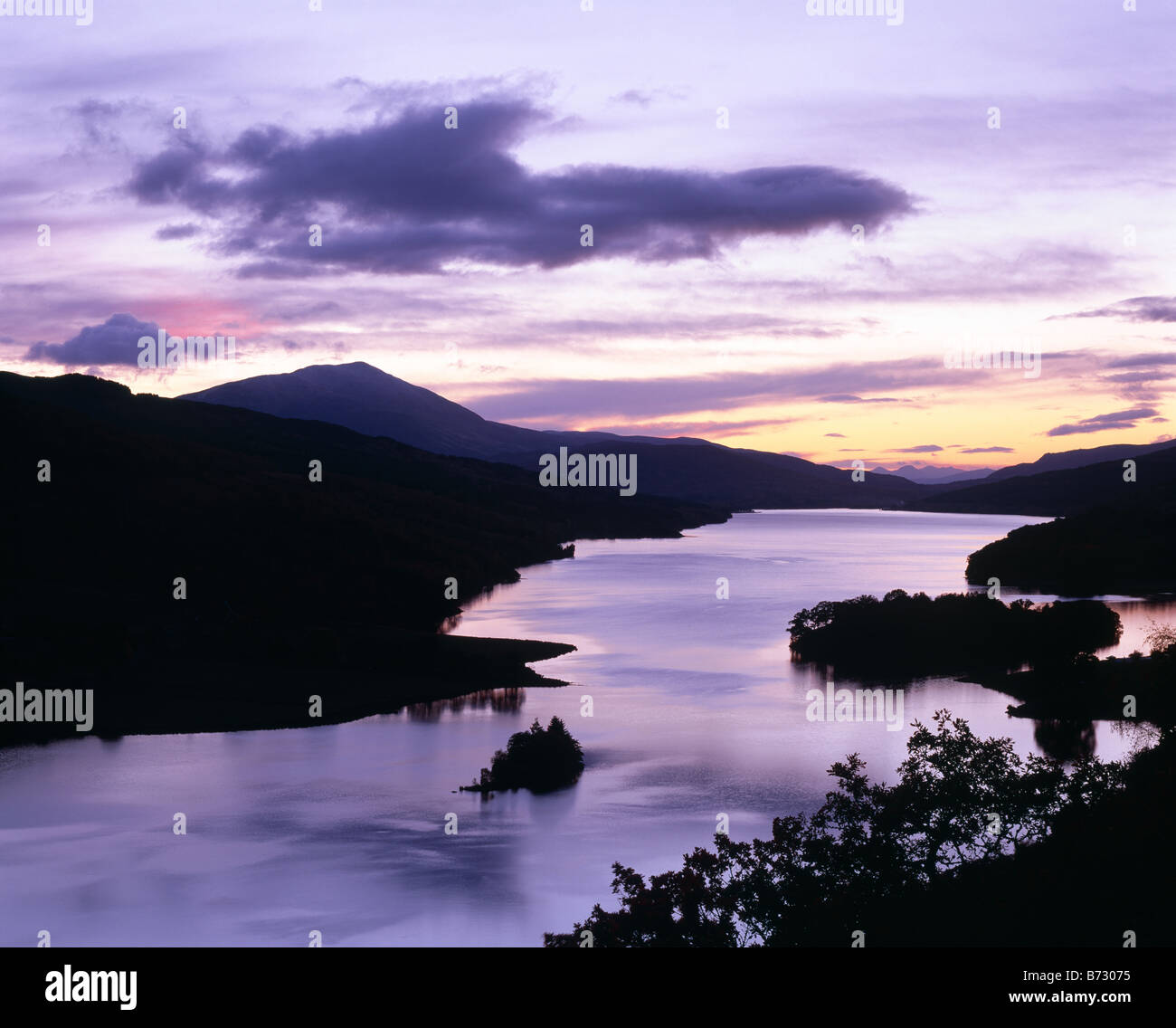 Loch Tummel and Schiehallion seen from the Queen's View near Pitlochry ...