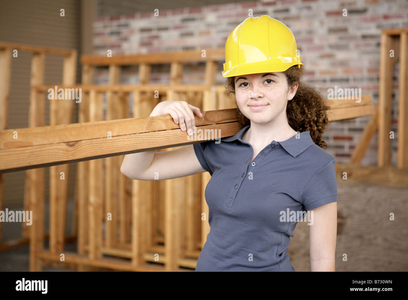 Apprentice trainee construction on building hi-res stock photography ...