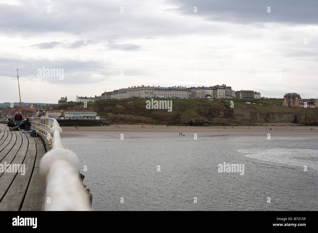 Pier and West cliff of Whitby, North Yorkshire Stock Photo - Alamy