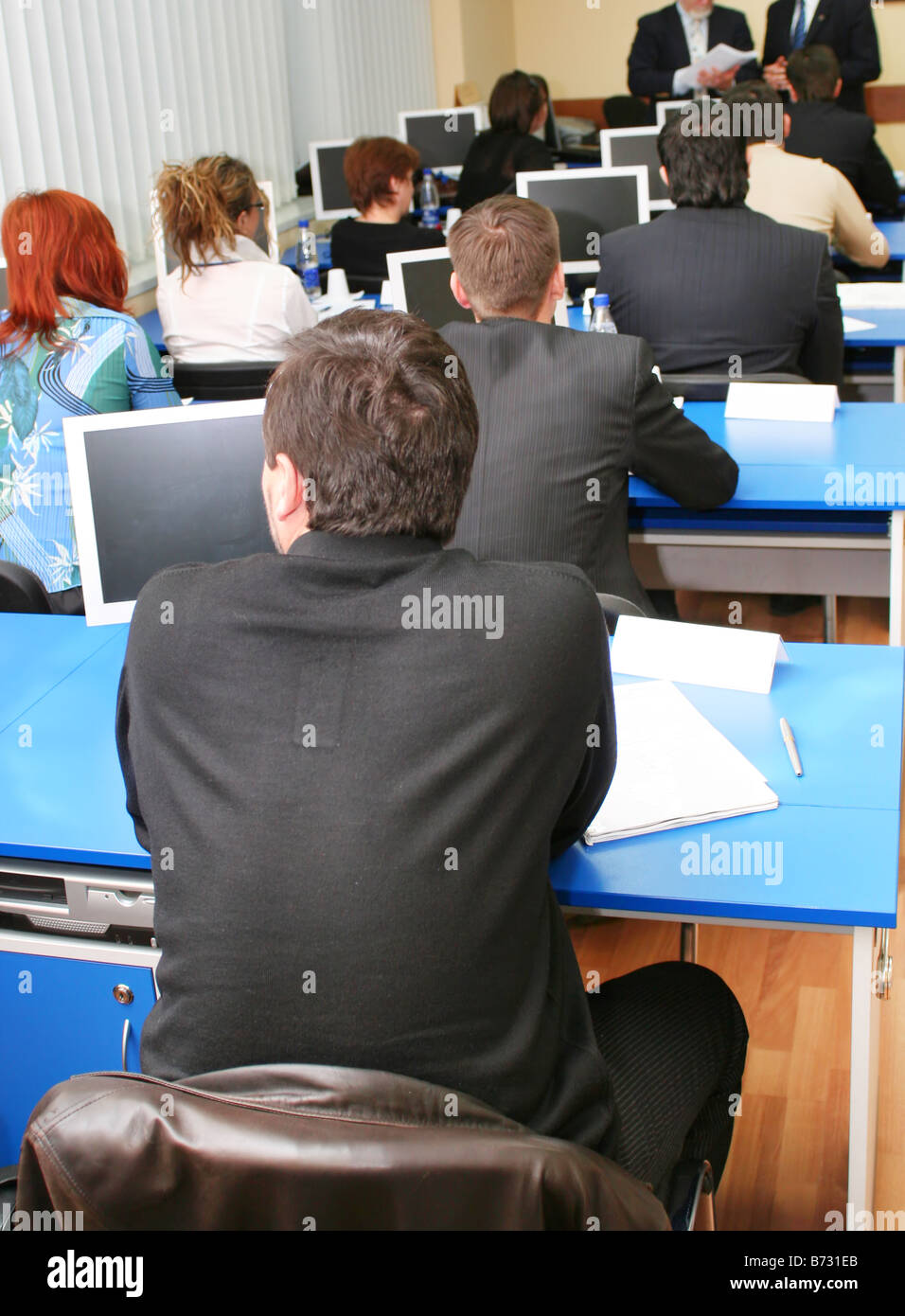 Students at the seminar in boardroom Stock Photo - Alamy