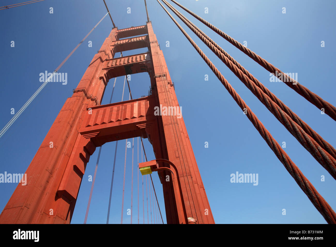 Art deco span of Golden Gate Bridge San Francisco with suspension ...