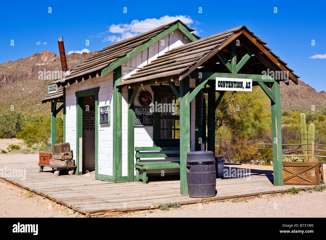 Image of the old Contention Arizona train station on display in Old ...