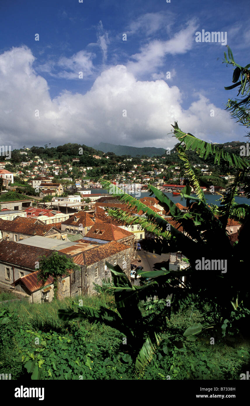 Rooftops of the Capital city of Grenada St Georges Stock Photo - Alamy