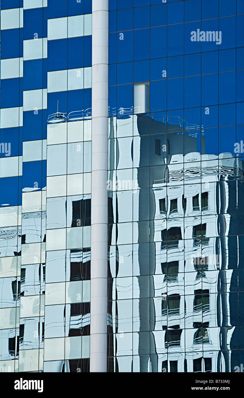 reflection of office building in blue and white windows Stock Photo - Alamy