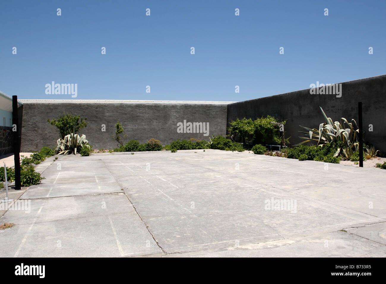 exercise yard within the maximum security prison robben island cape ...