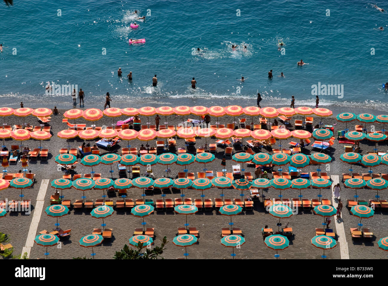 Positano beach sunbathing hi-res stock photography and images - Alamy