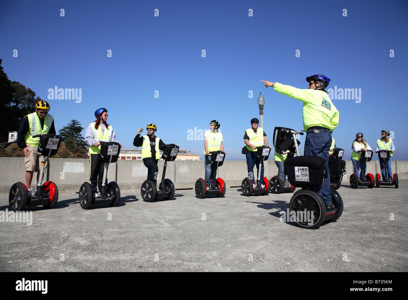 group tour with leader on Segway Stock Photo - Alamy