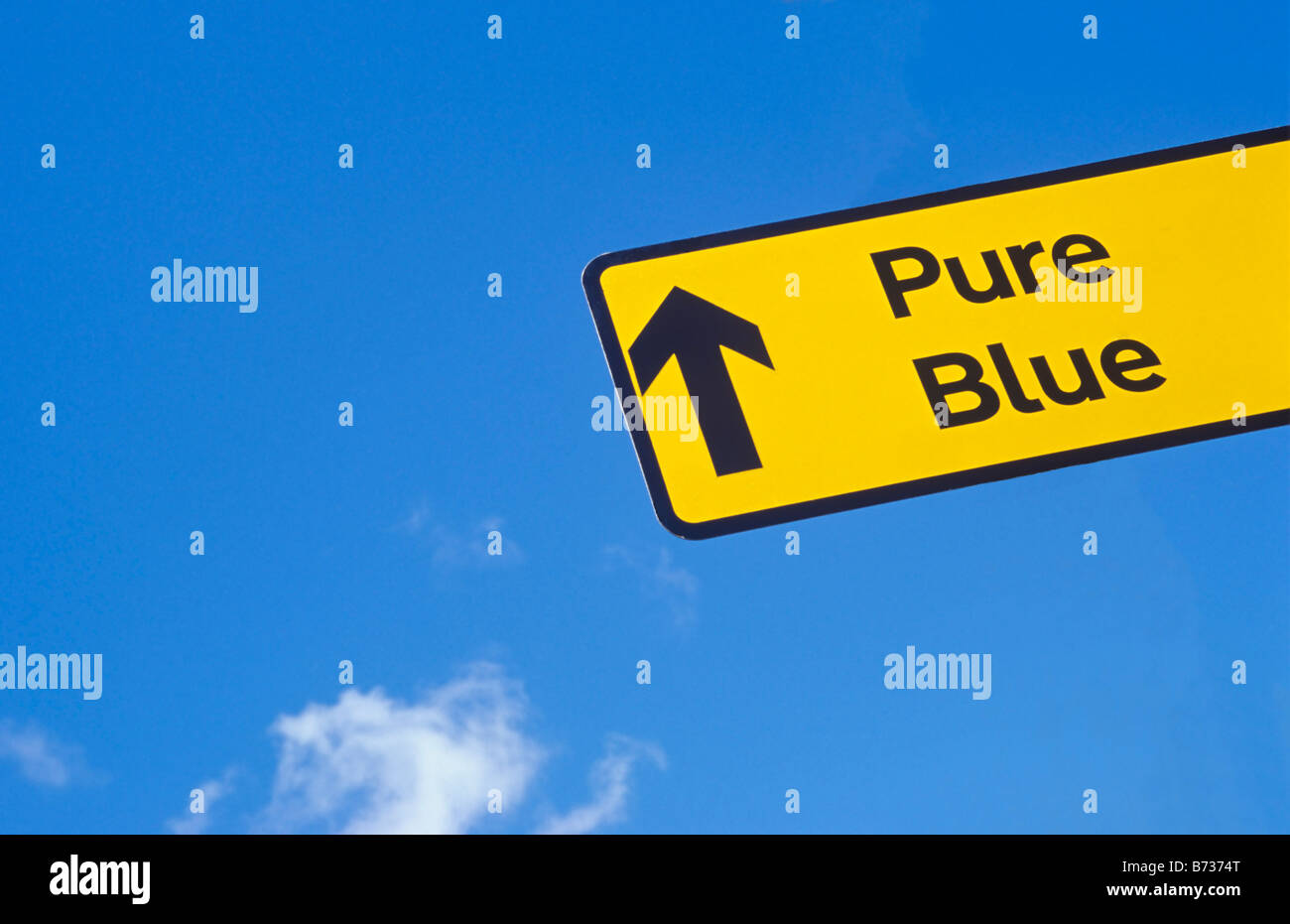 Ad arrow up information sky sign signpost vibrant isolated yellow hi ...