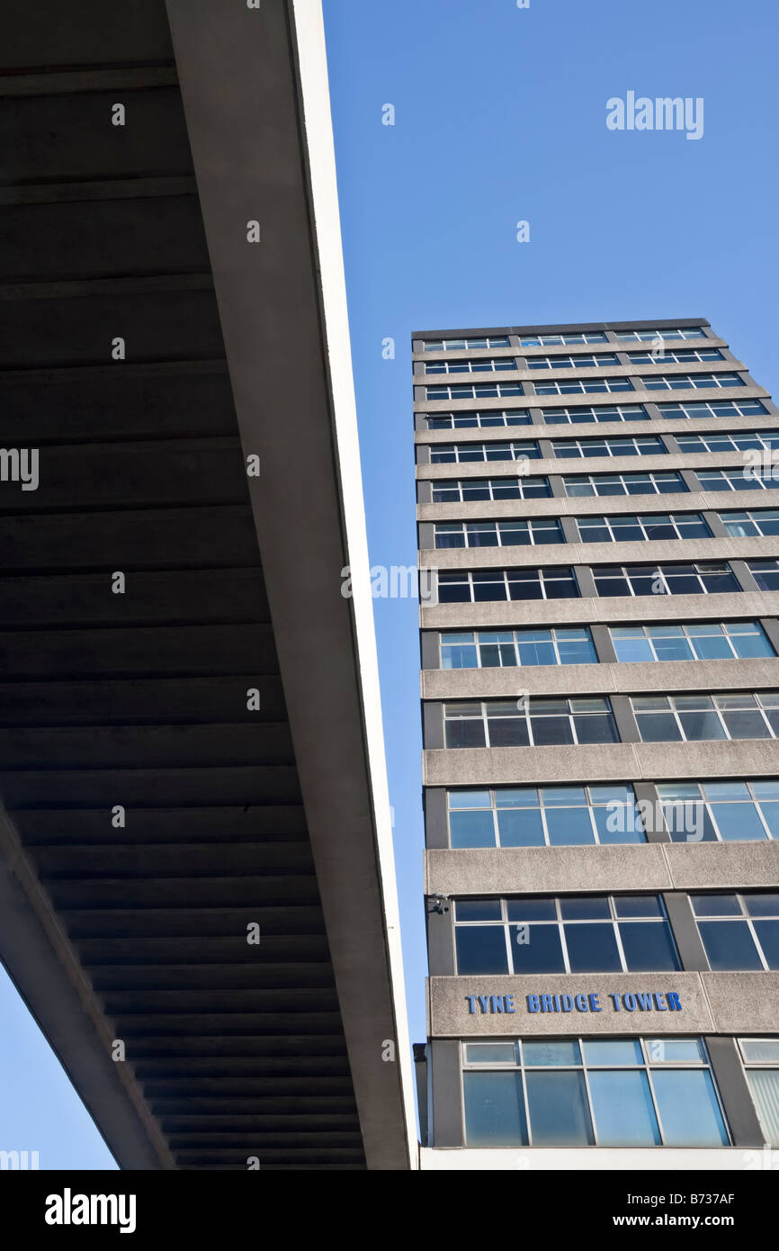 Tyne Bridge Tower a thirteen storey office block on the Gateshead side ...