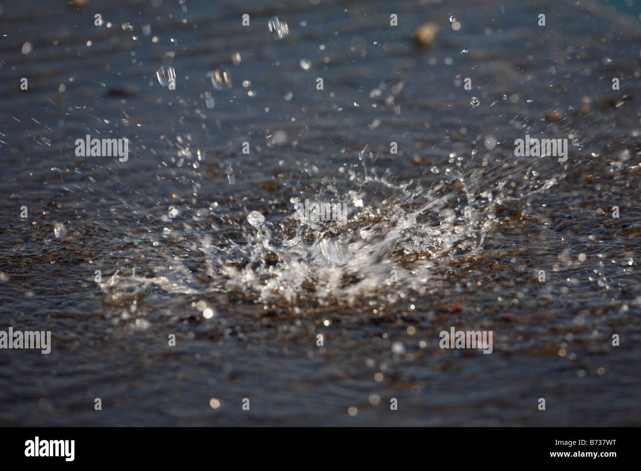 water dripping hitting concrete and making a splash county down ...