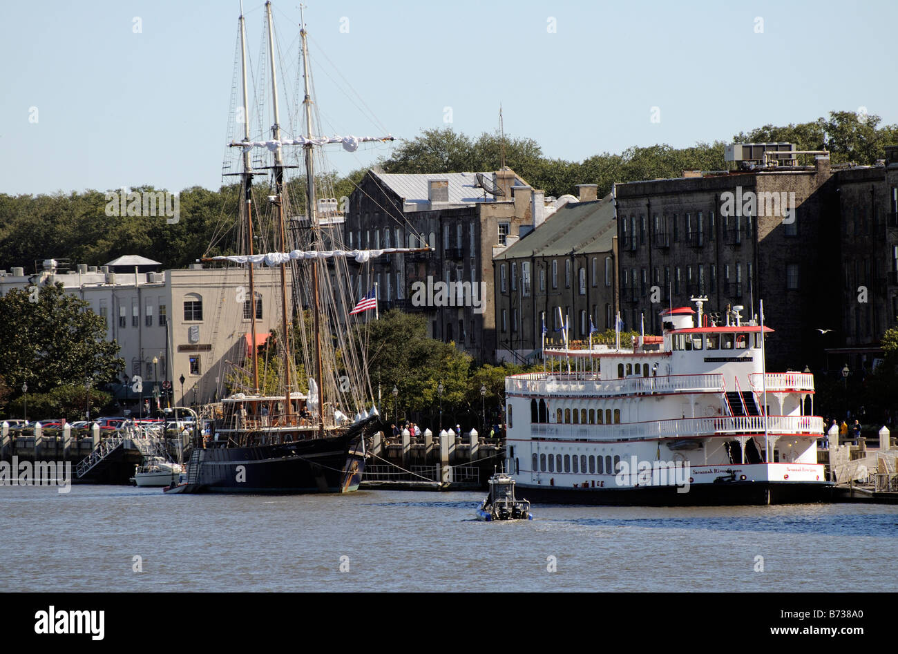 Historic waterfront at Savannah Georgia USA Stock Photo - Alamy