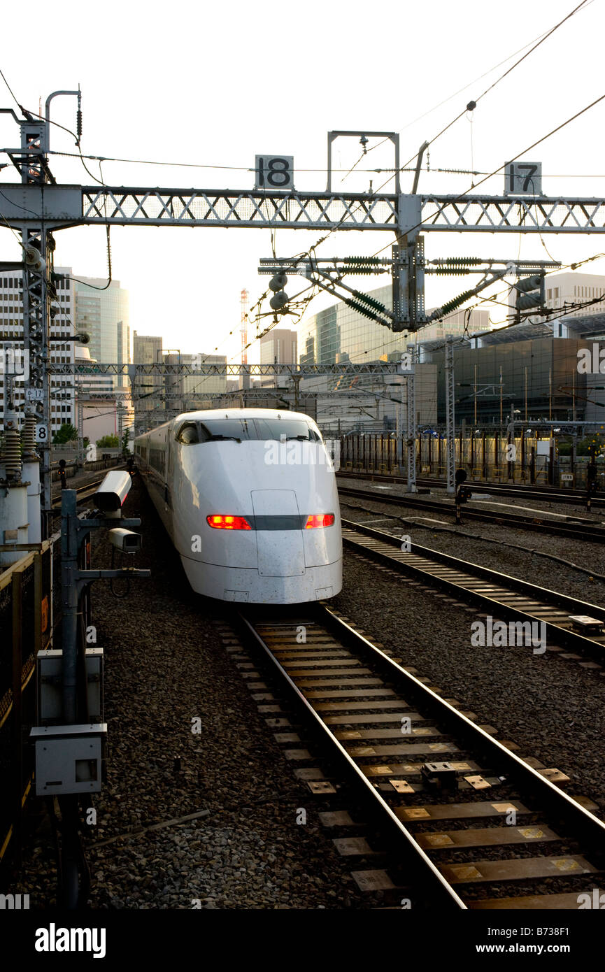 A 300 Series Shinkansen Train arriving at Tokyo Station, Japan Stock ...