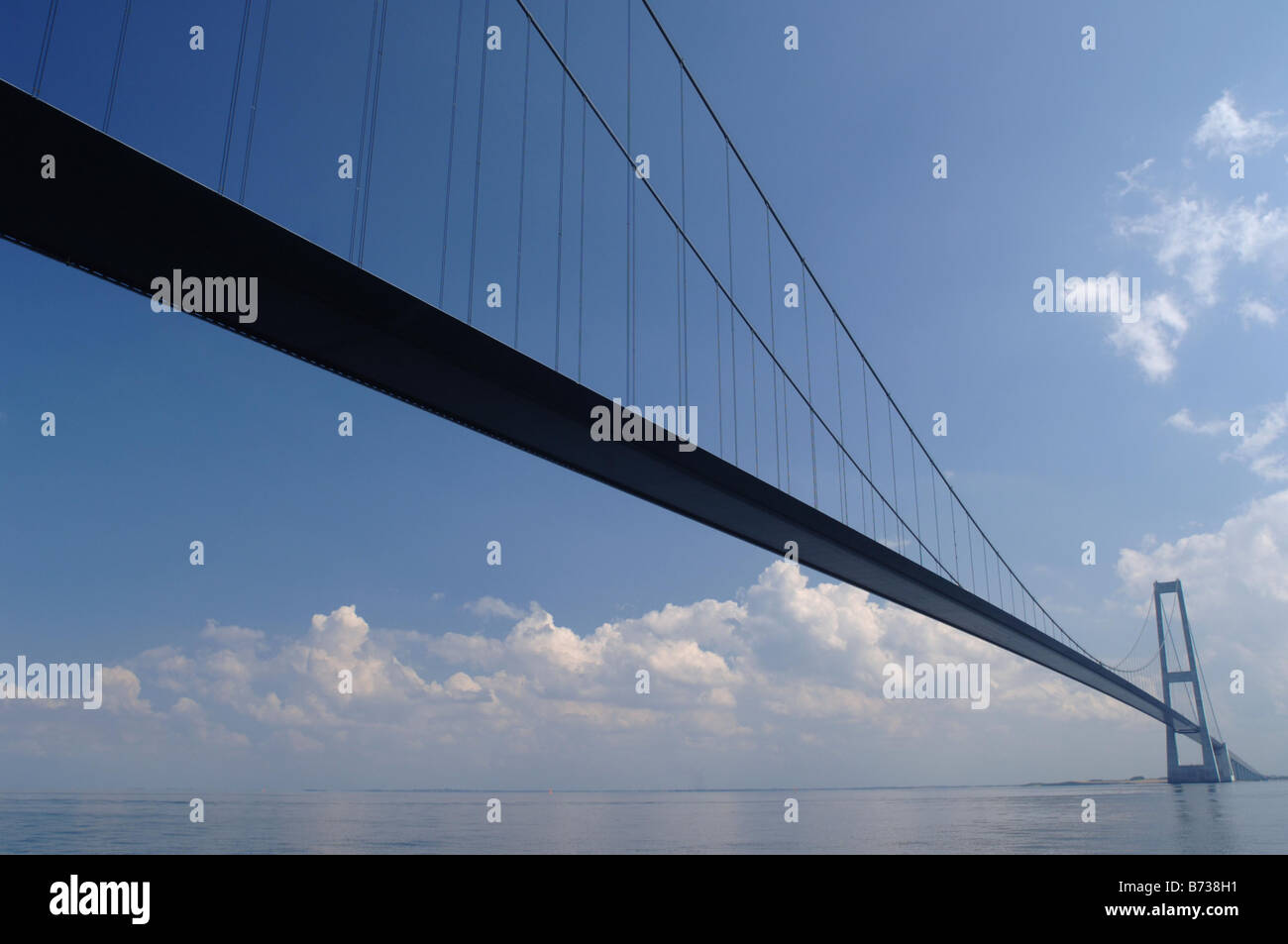 Storebælt East Bridge between islands of Sjælland and Fyn Denmark Stock ...