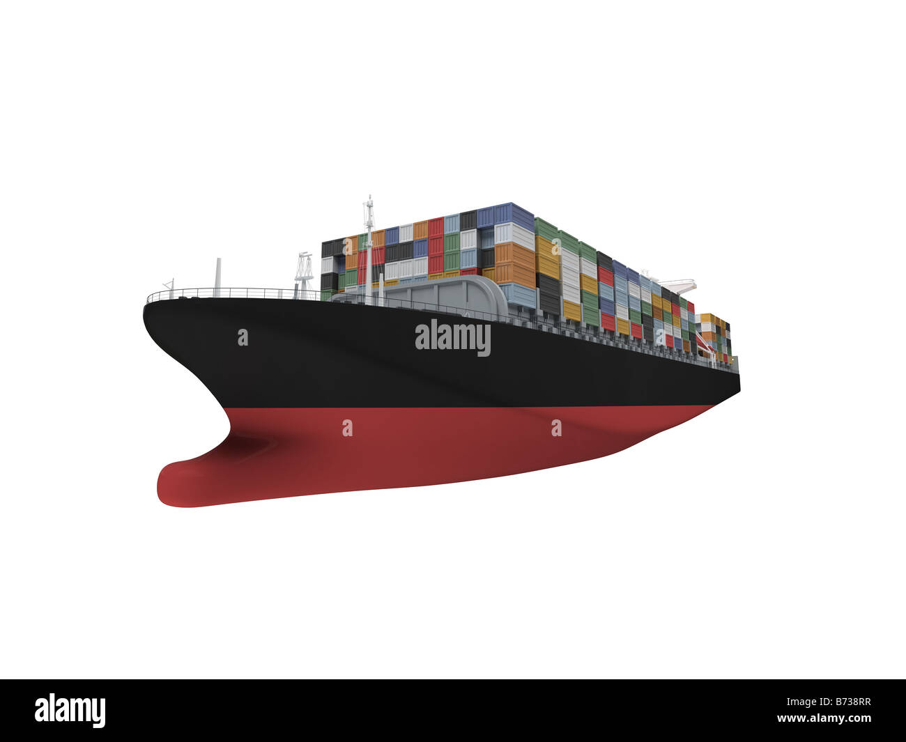 isolated container ship over white Stock Photo - Alamy
