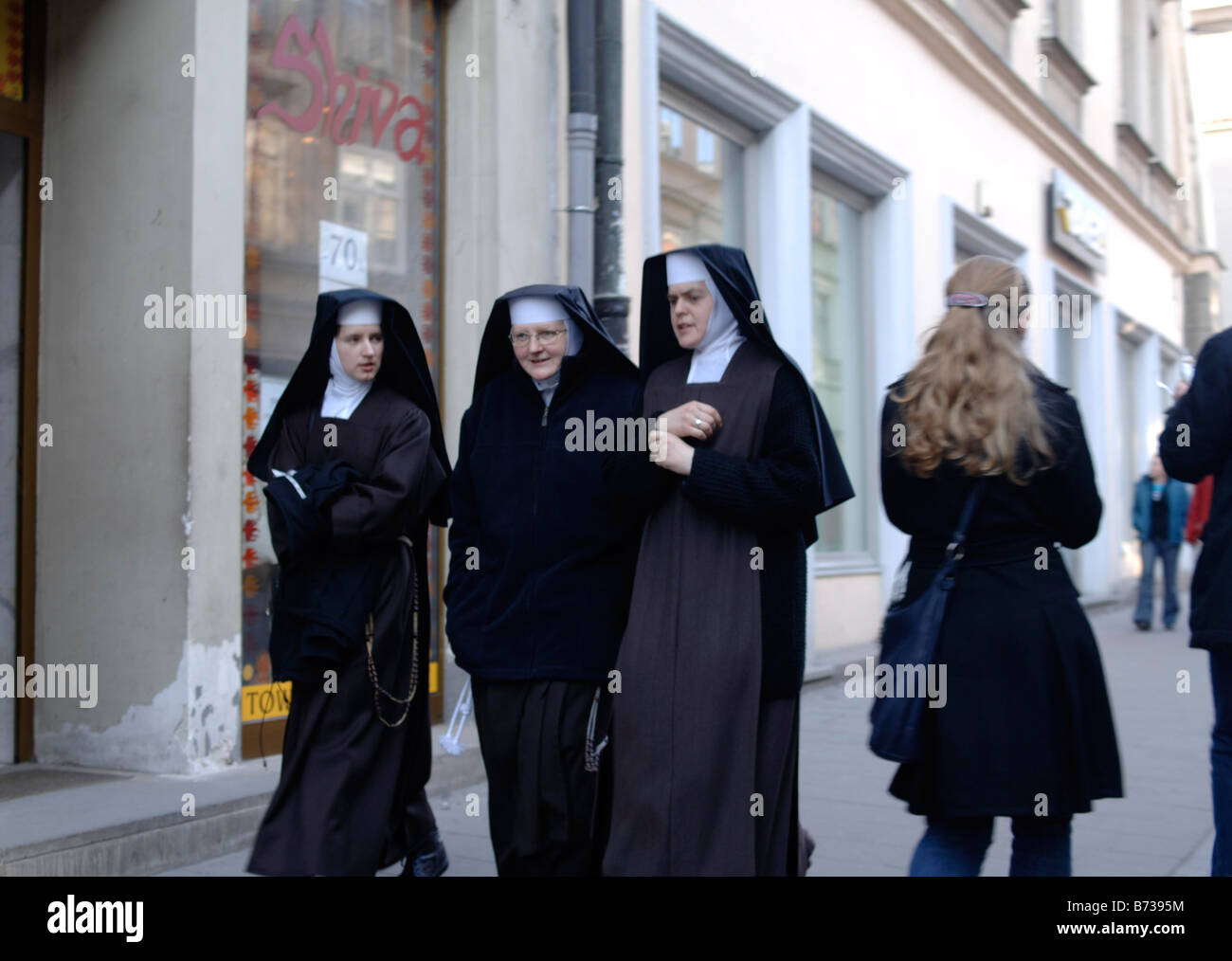 Nuns on the streets of krakow Poland Stock Photo - Alamy