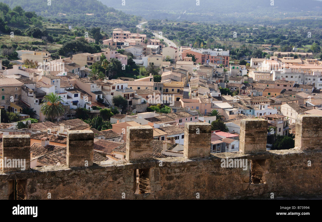 Mallorca Capdepera town seen from the castle Stock Photo - Alamy