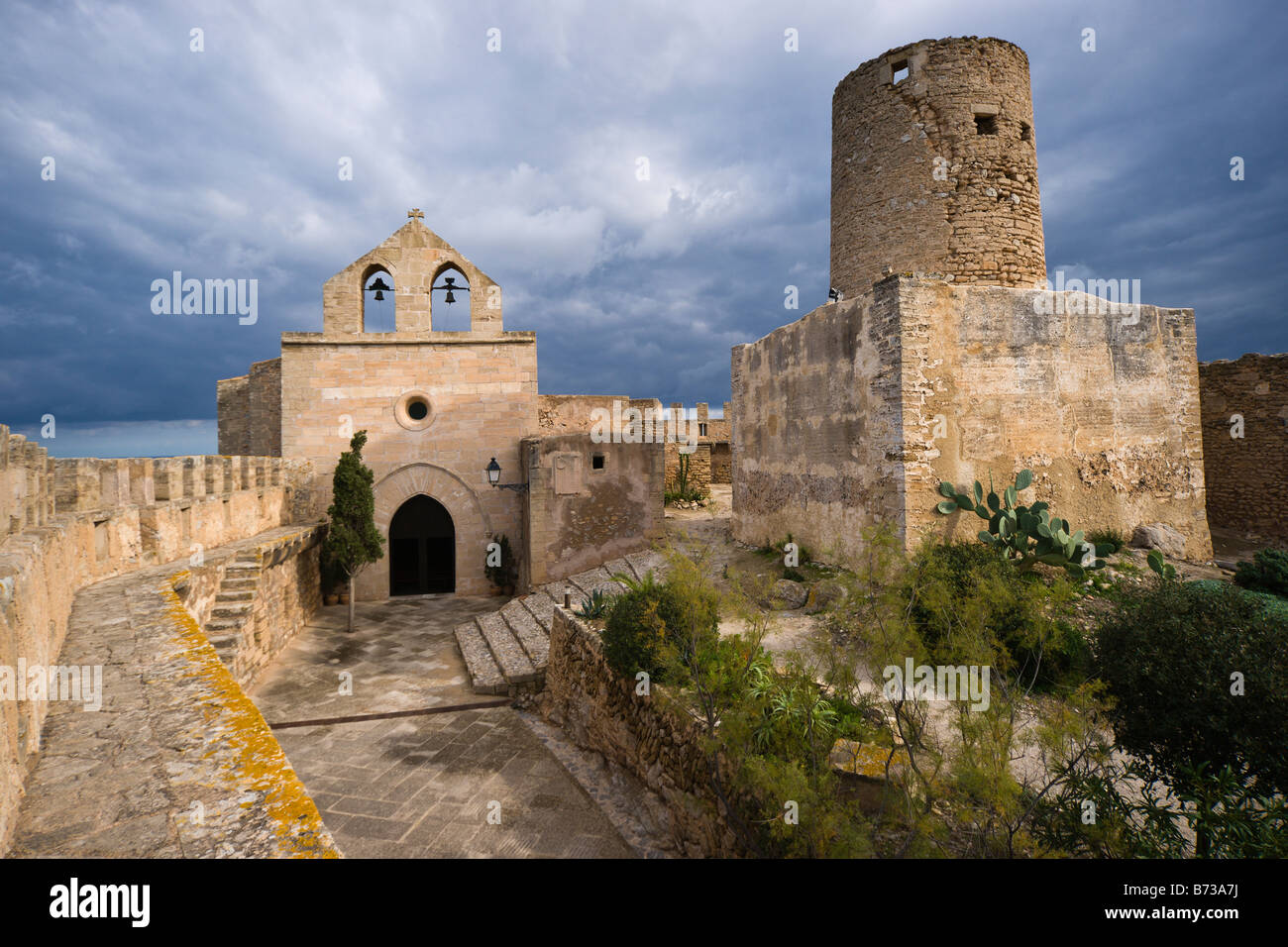 Mallorca Capdepera fort chapel and watch tower Stock Photo - Alamy