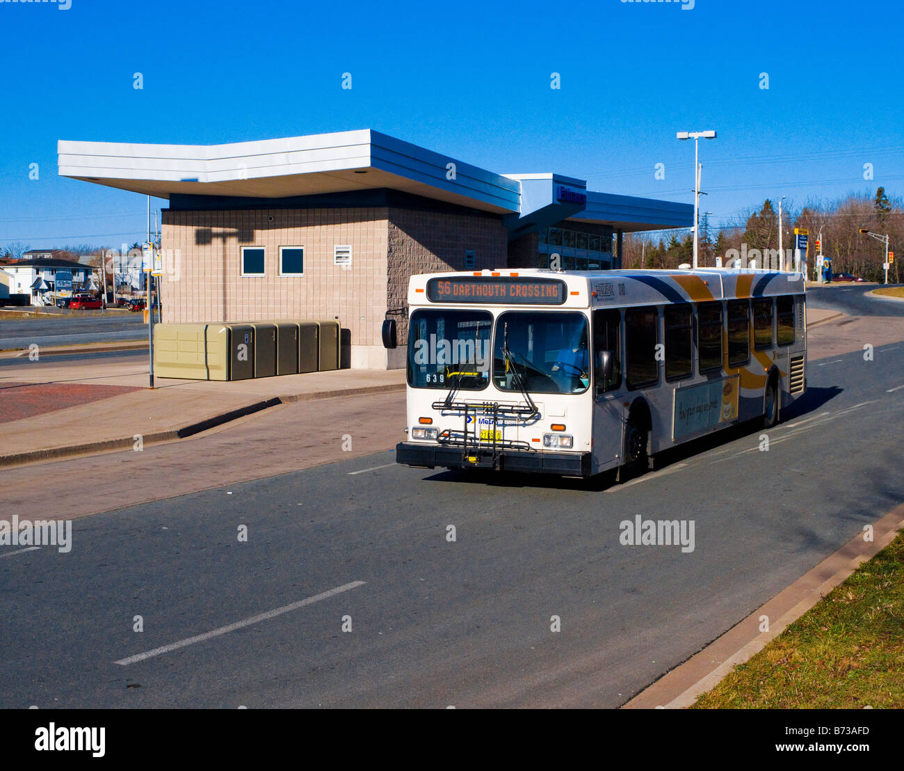 A Metro Transit bus at the Portland Hills Transit Terminal in Dartmouth ...