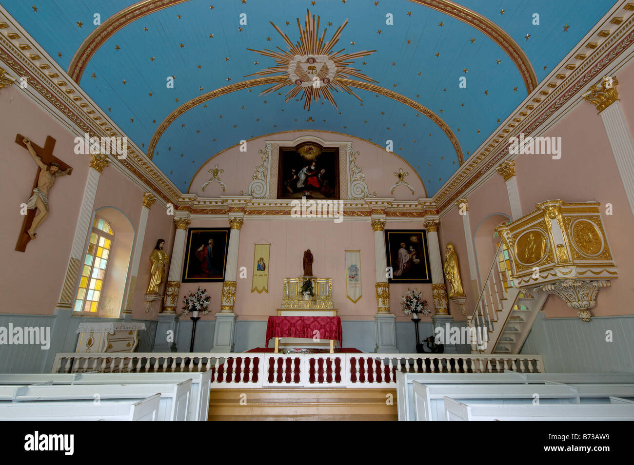 Inside the Memorial Church at Saint Anne de beaupre in Quebec Stock ...
