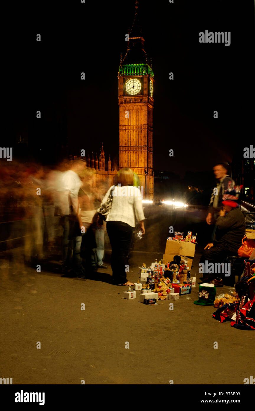 Crowds on Westminster Bridge in London at night Stock Photo - Alamy