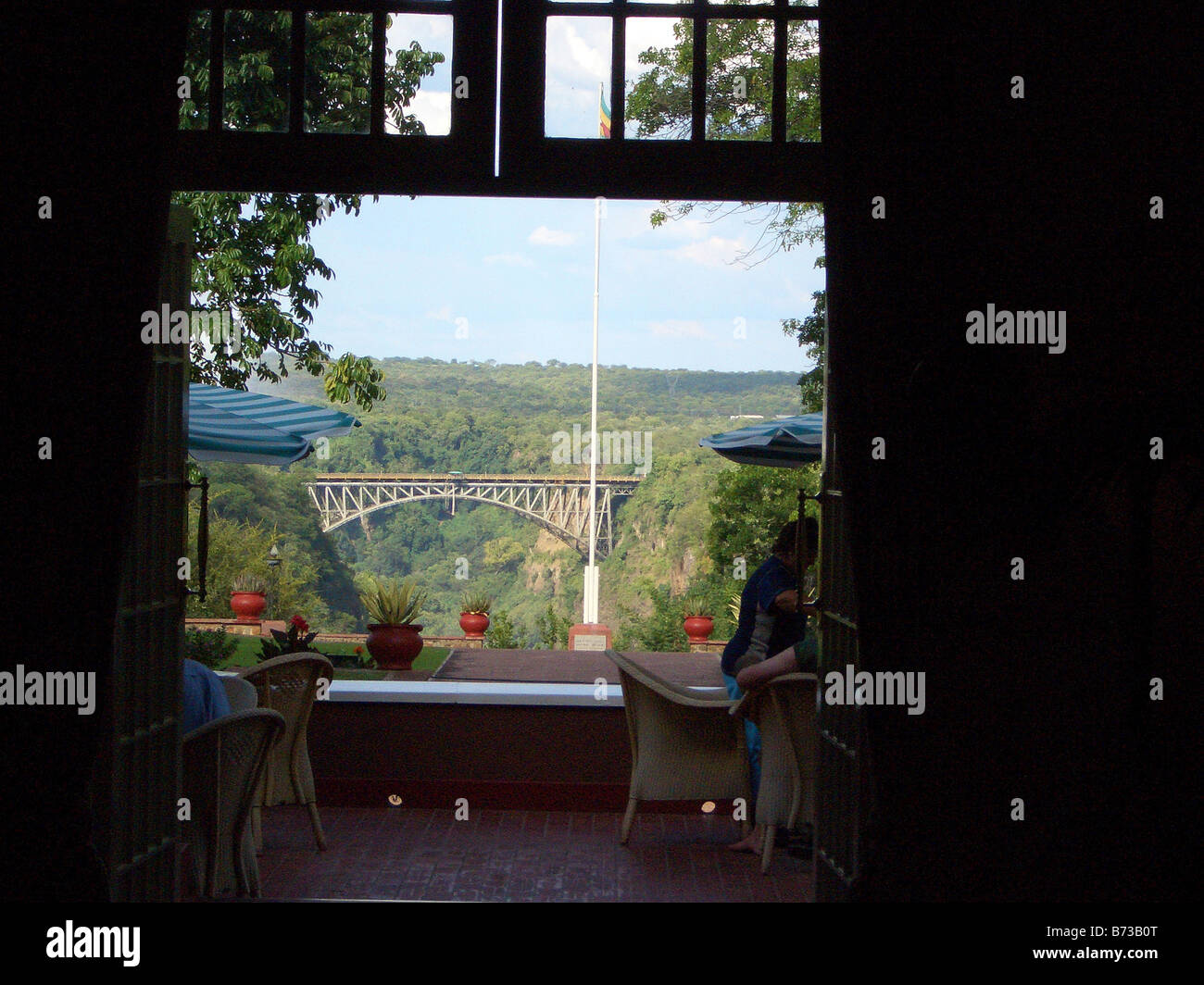 The view from inside The Victoria Falls Hotel Victoria Falls Zimbabwe ...