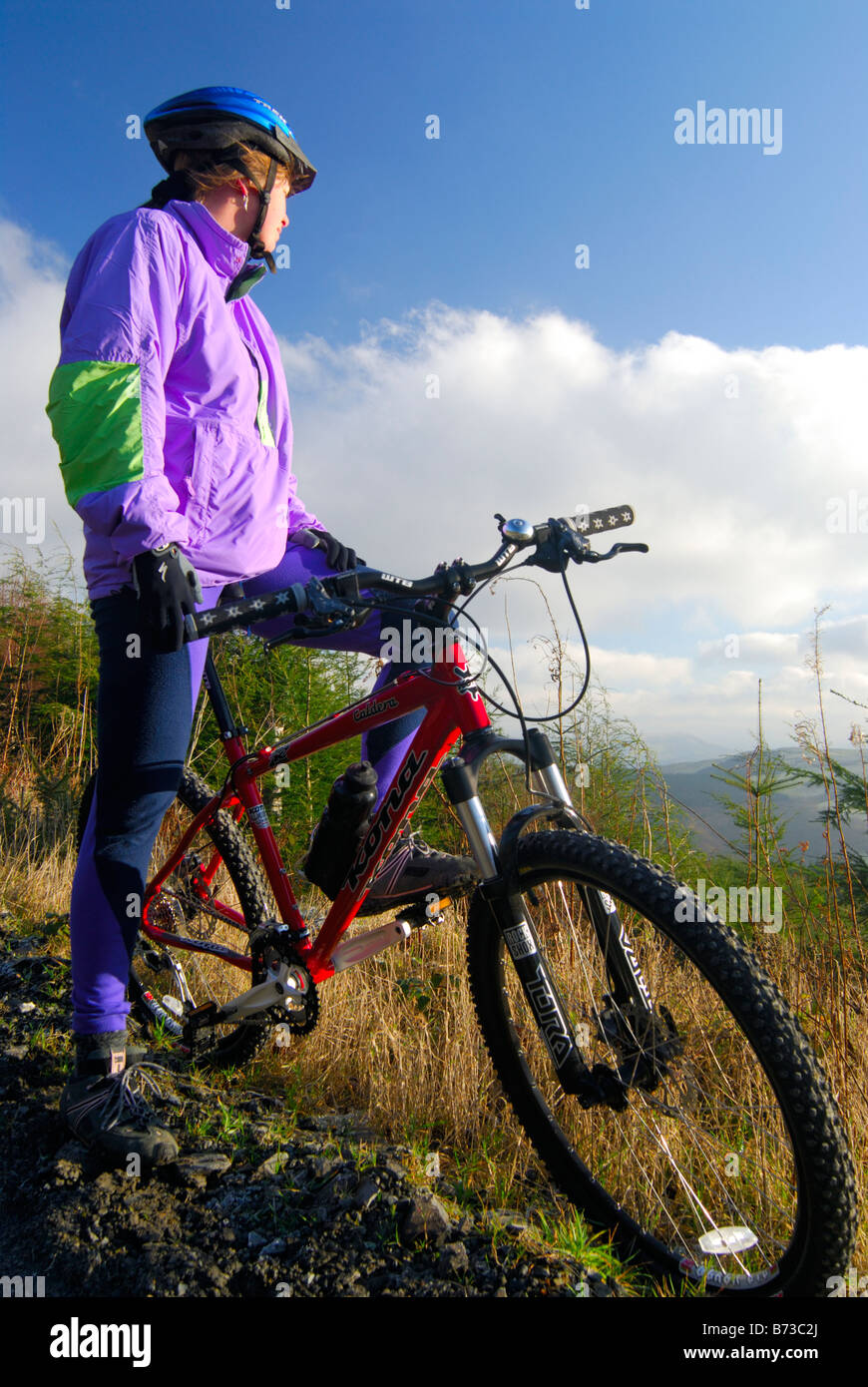 Mountain Biking Dyfi Forest Mid Wales Stock Photo - Alamy