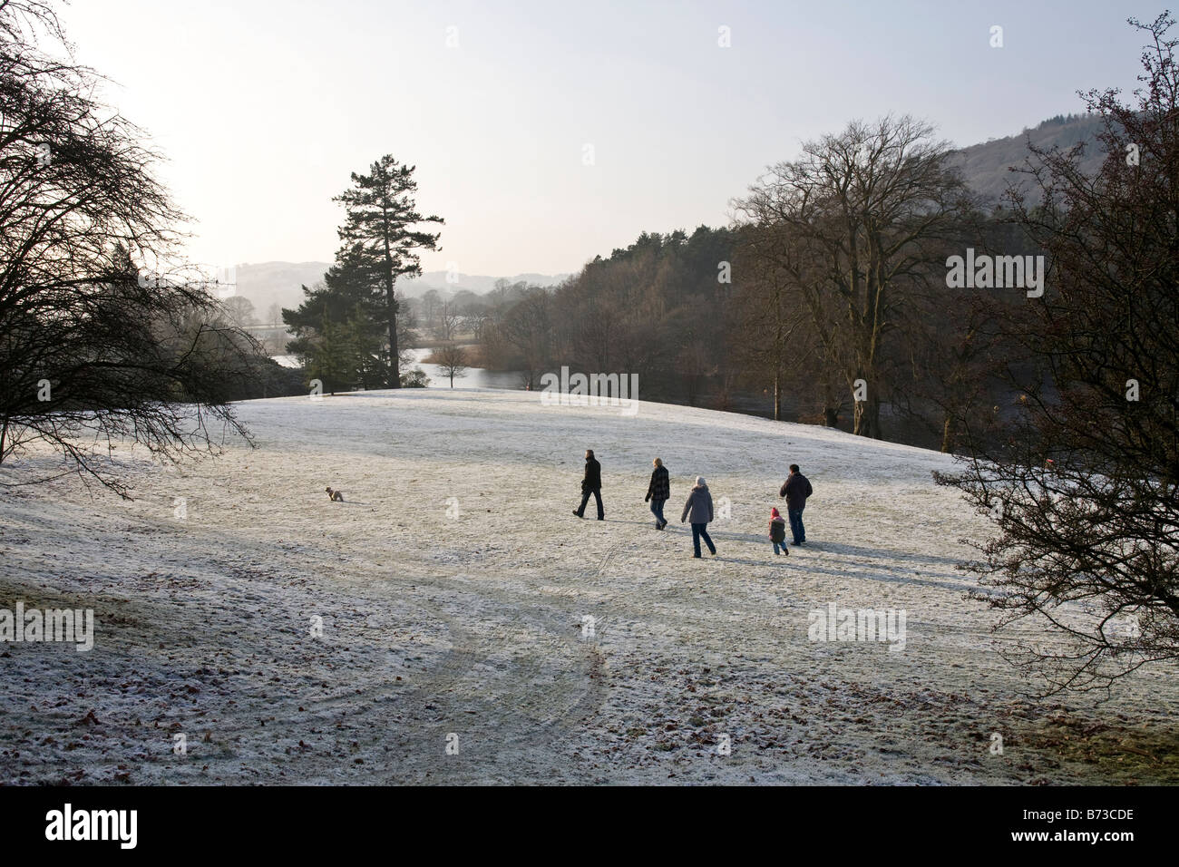 Walkers in Fell Foot Park in the English Lake District Stock Photo - Alamy