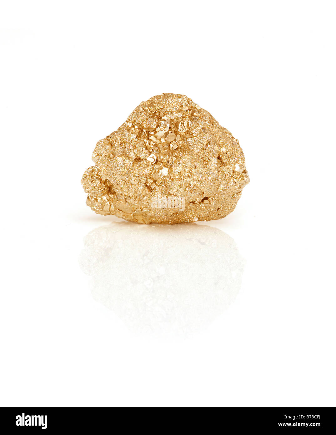 Large gold nugget isolated on white background with reflection Stock ...