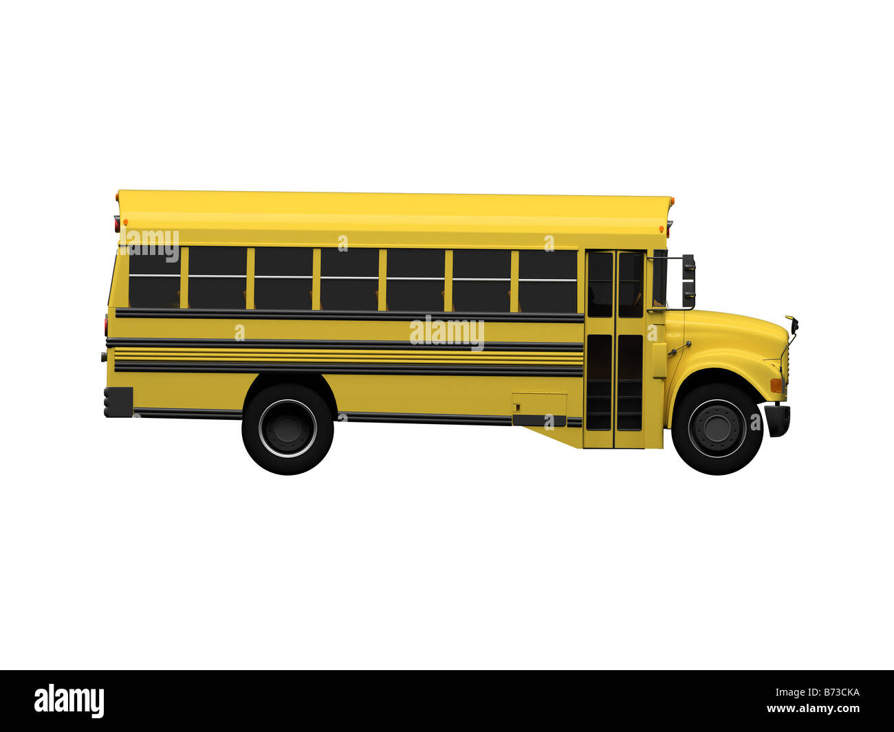 isolated school bus on white background Stock Photo - Alamy