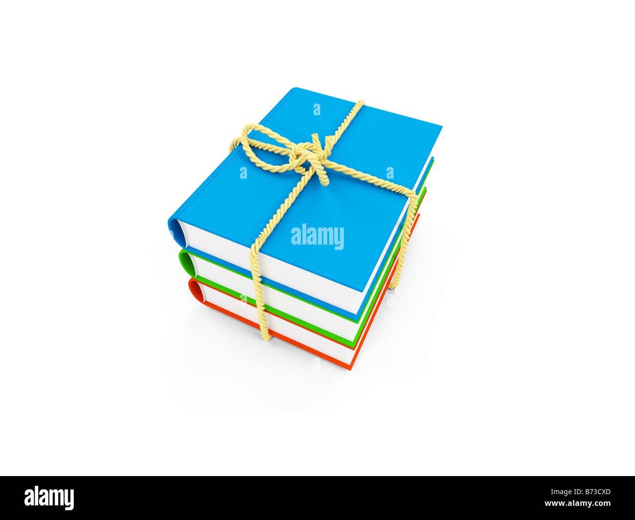 tied up books on white background Stock Photo - Alamy
