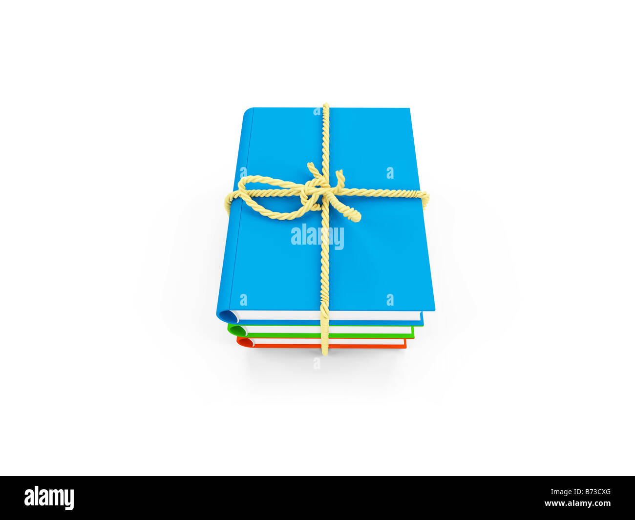 tied up books on white background Stock Photo - Alamy