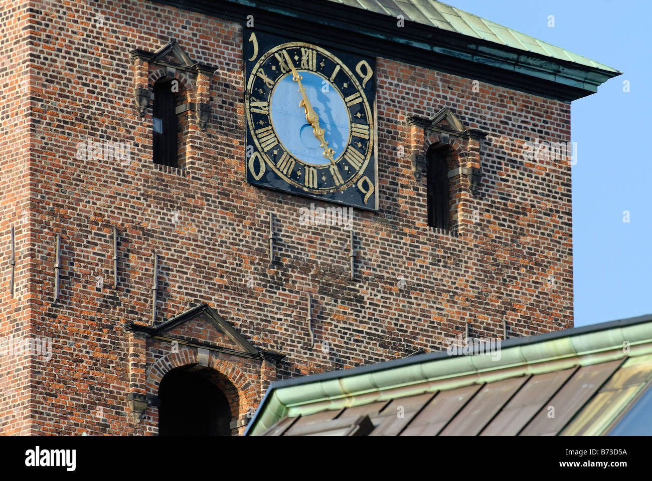 Clock of the Nikolaj Kirke Church Copenhagen Denmark Stock Photo - Alamy
