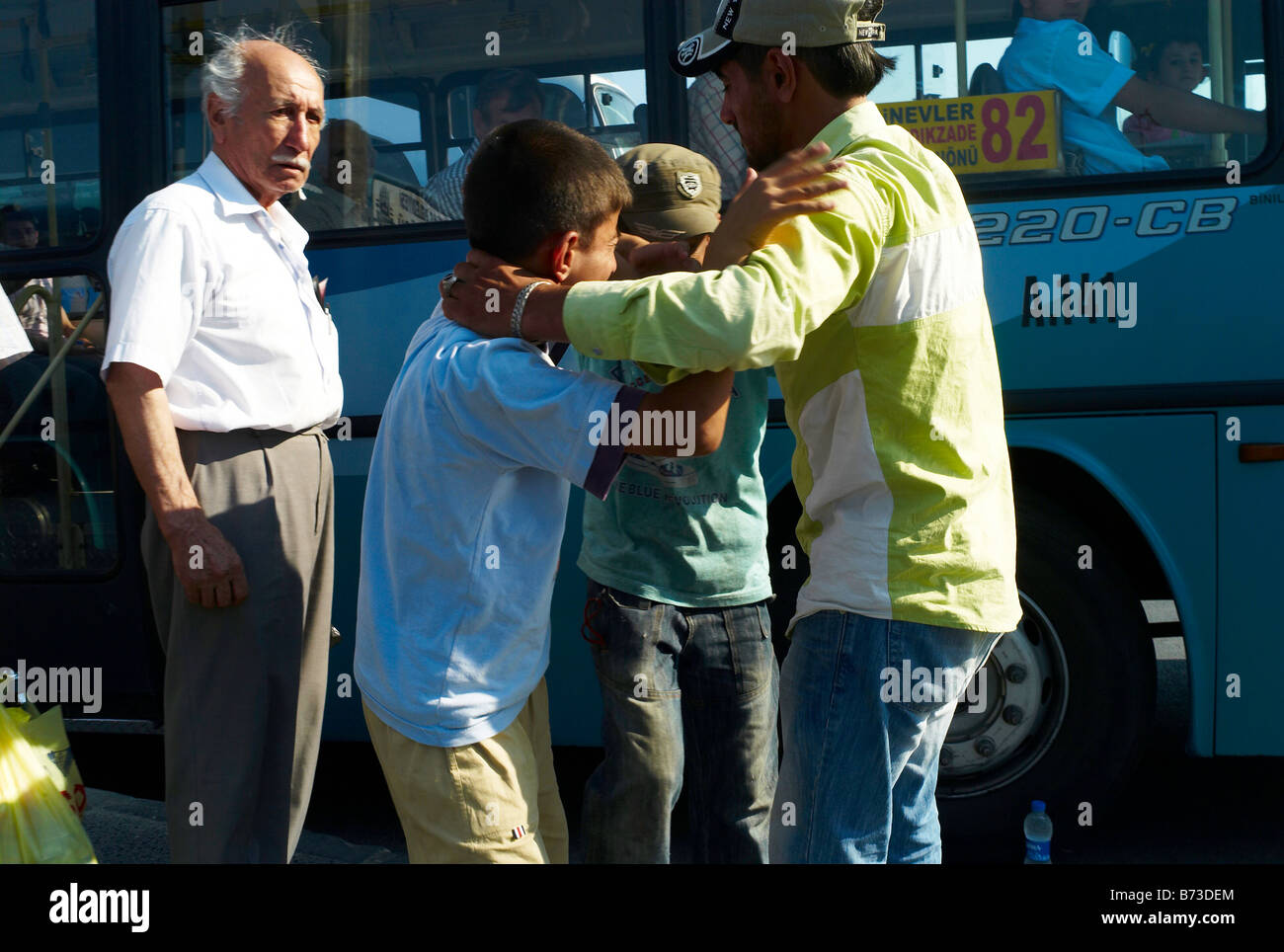 02 july 2008 two young water sellers fight at the main bus station in ...