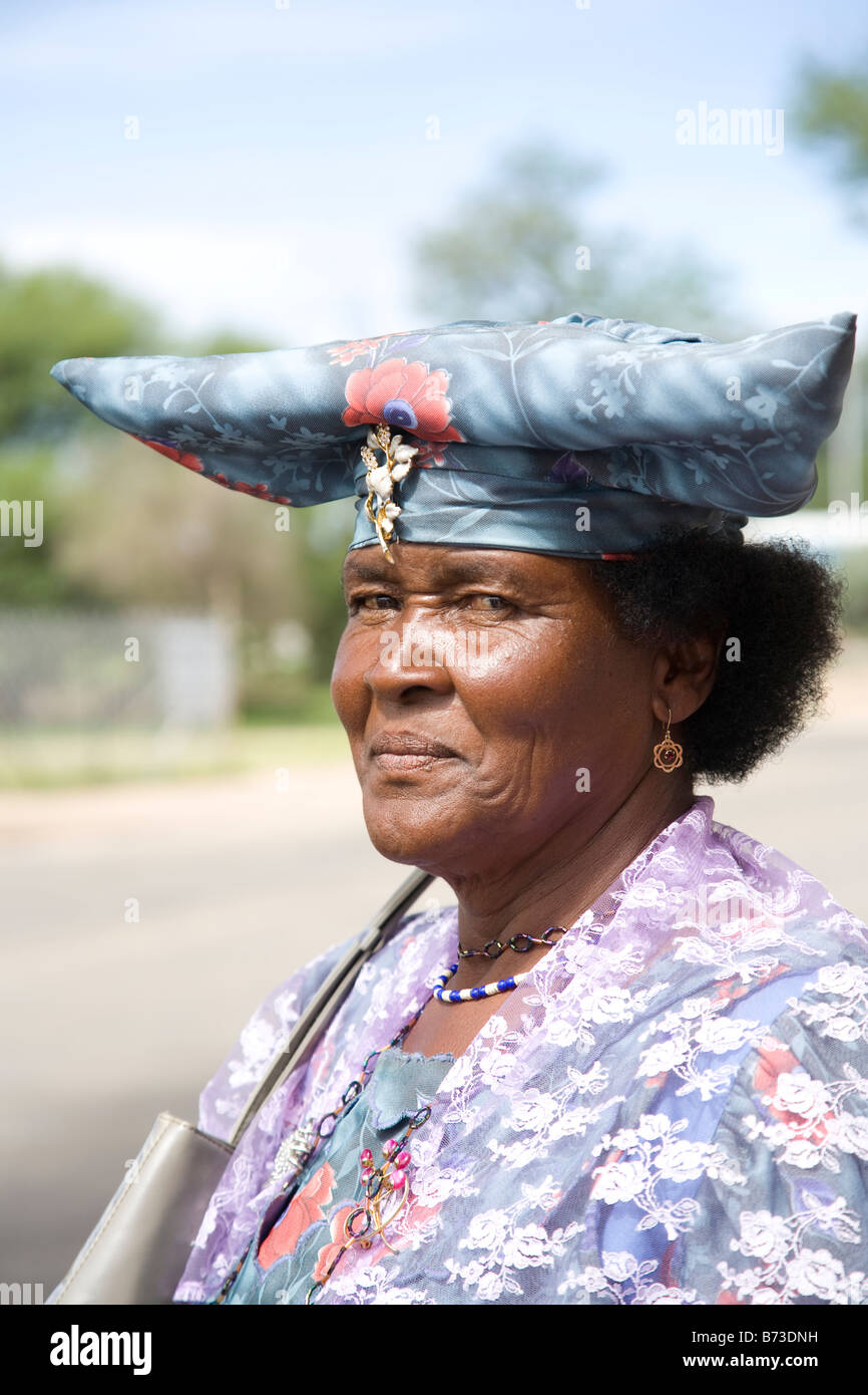 Herero woman with indigenous clothing Stock Photo - Alamy