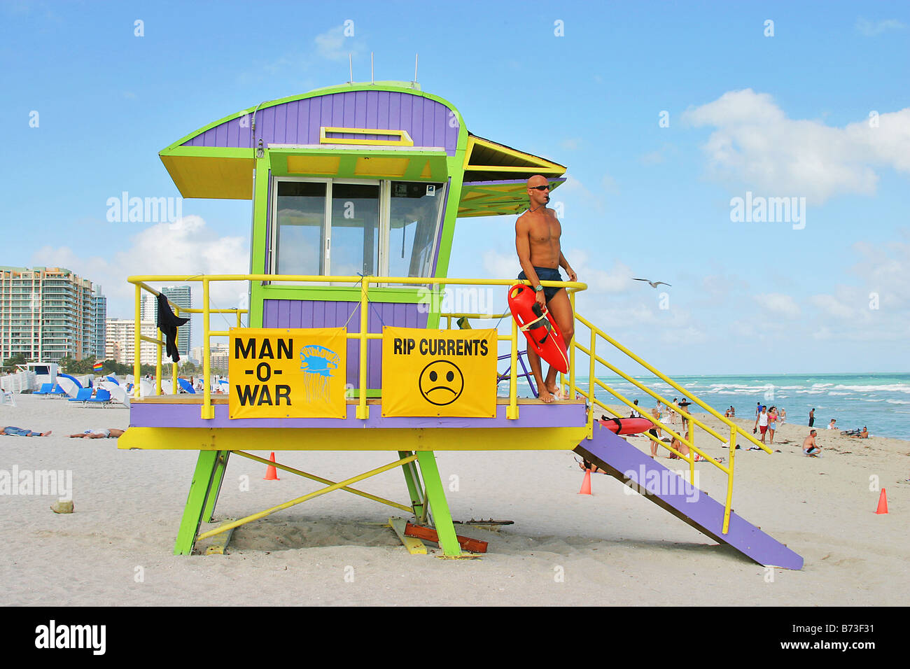 Lifeguard on miami beach Stock Photo - Alamy