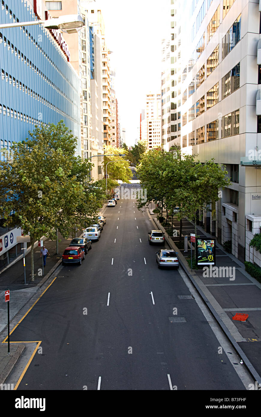 narrow one way street between buildings in sydney australia Stock Photo ...
