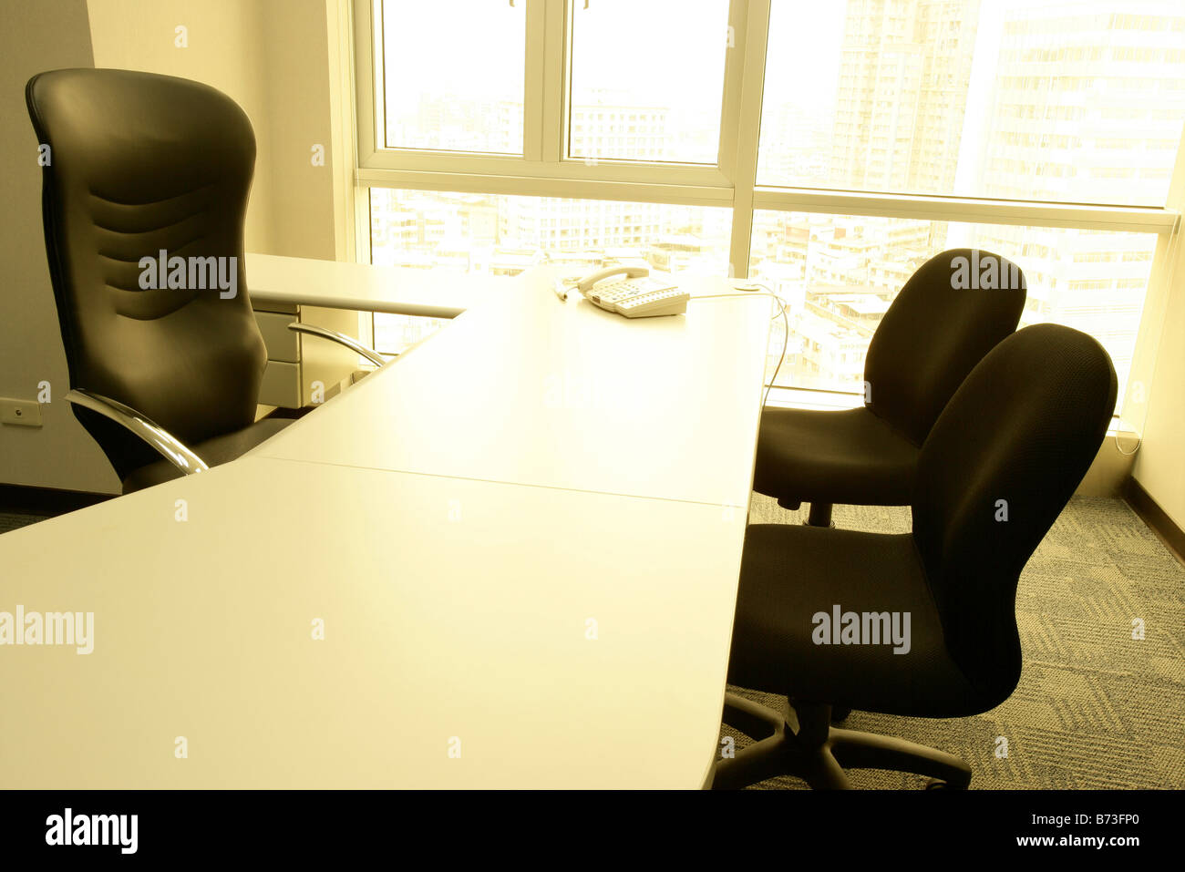 Office Table Chair Window Stock Photo - Alamy