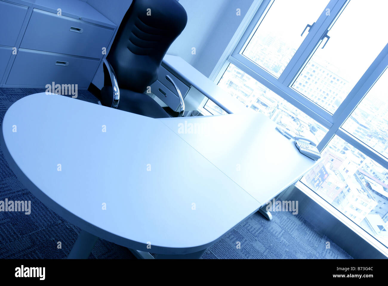 Office Table Chair Window Stock Photo - Alamy