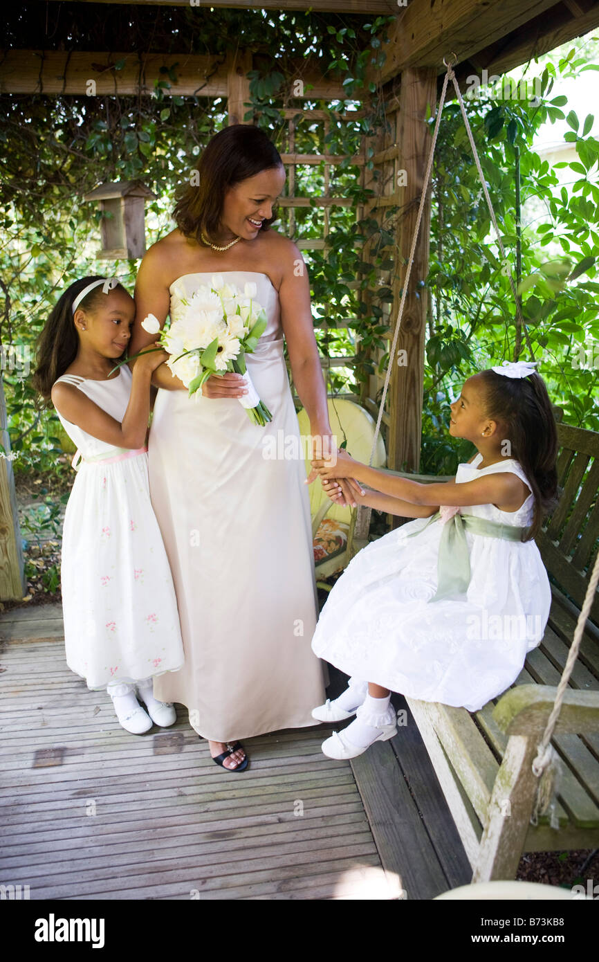 Bride With Flower Girls