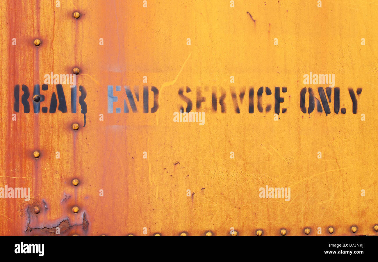 Rear End Service Only sign Stock Photo - Alamy