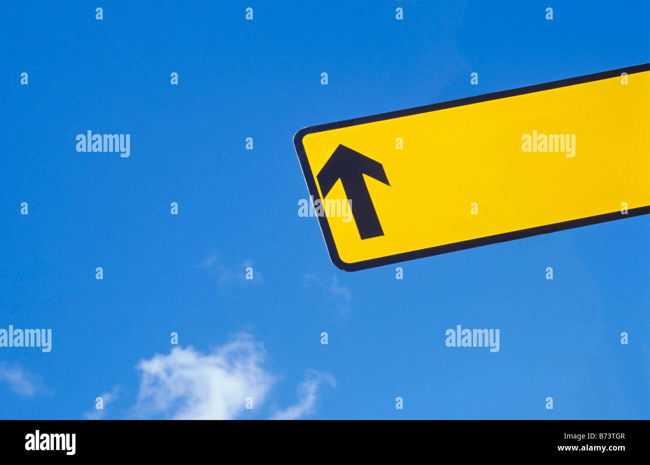 Ad arrow up information sky sign signpost vibrant isolated yellow hi ...