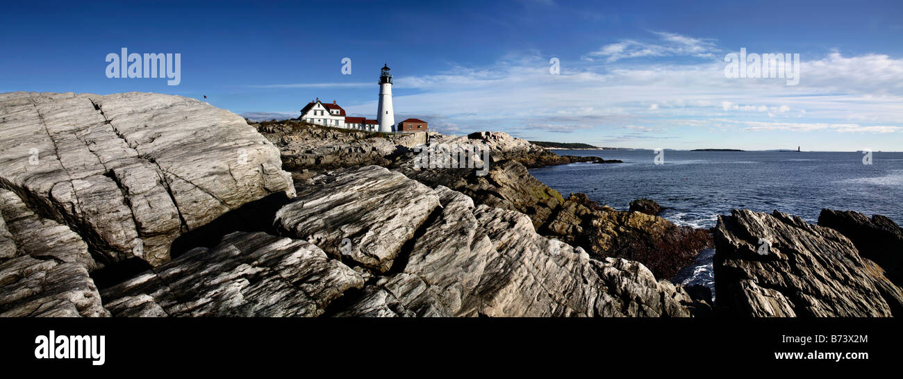 A Classic New England Lighthouse, The Portland Head Light In Late ...
