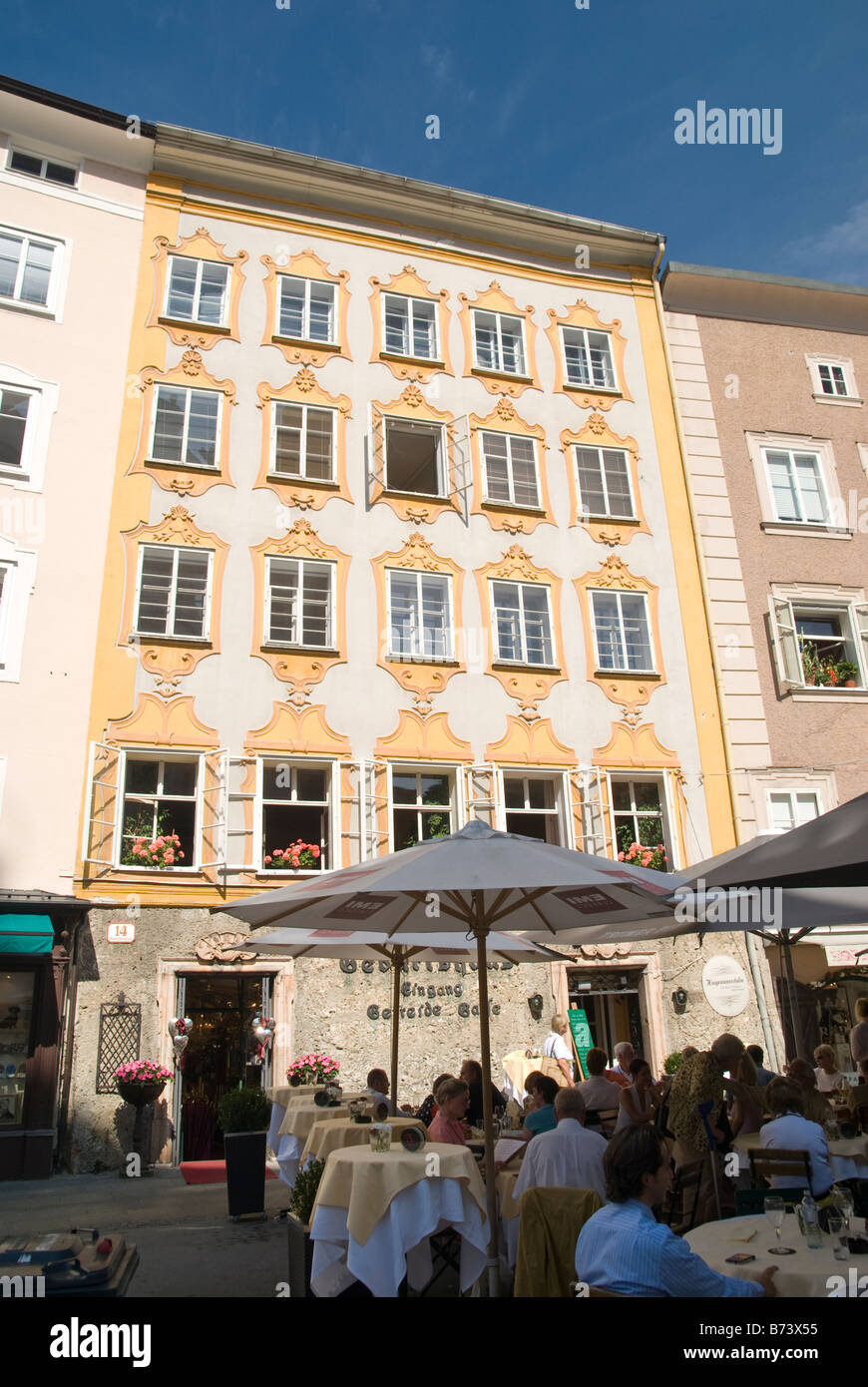 Mozart birth house in Salzburg, Austria Stock Photo - Alamy
