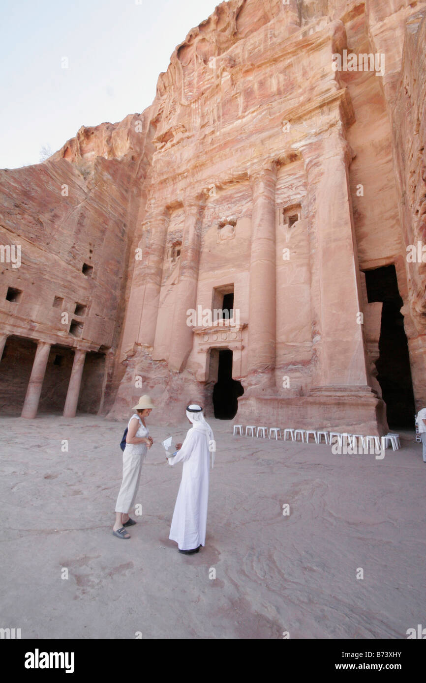 a tourist at Petra Jordan the Rose Red city a nabatean civilisation a ...