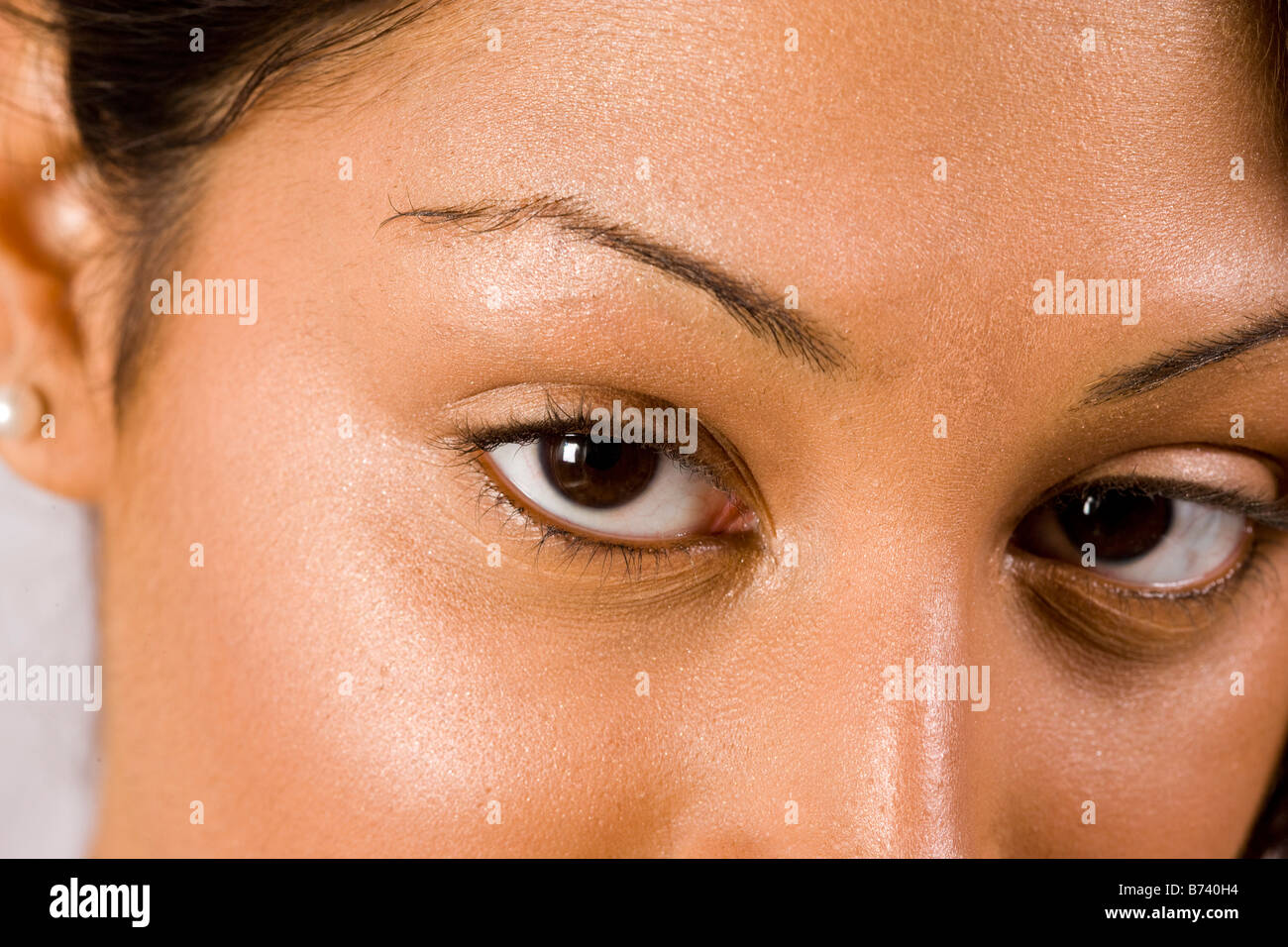 Close-up portrait of young Indian woman's eyes Stock Photo - Alamy