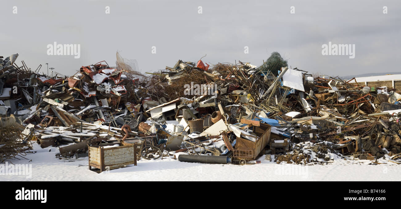 Scrap Metal and household waste at recycling facility Stock Photo - Alamy