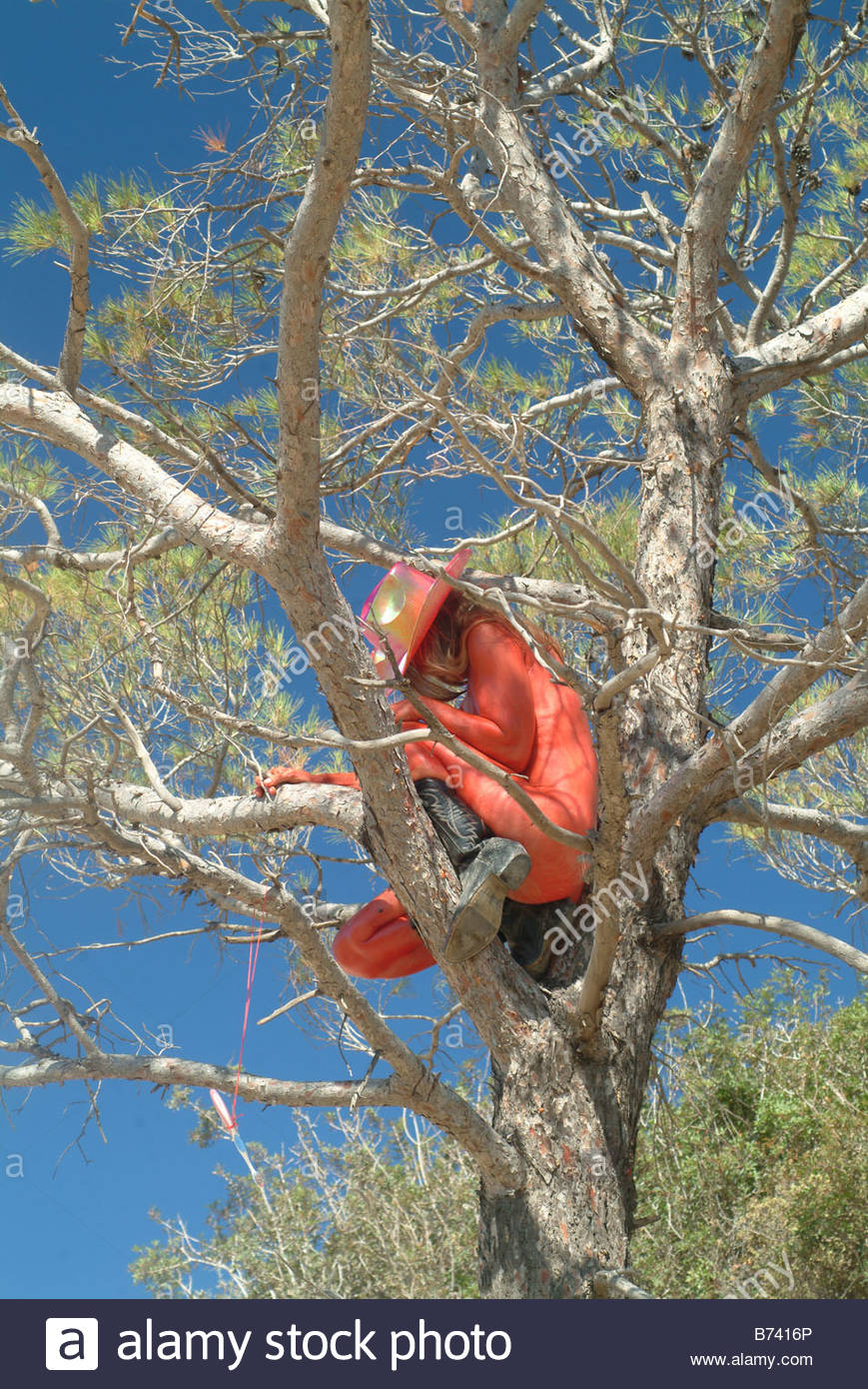 Girl Sitting Under A Tree Branch Stock Photos & Girl Sitting Under A ...